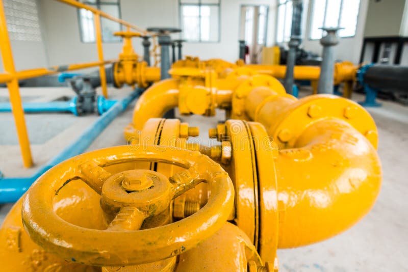 Color Valves at Water Treatment Plant Stock Image - Image of business ...