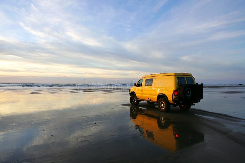 Yellow Van stock photo. Image of destination, mirror, orange - 3744734