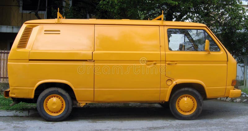 Yellow van stock photo. Image of vehicles, model, windows - 728970