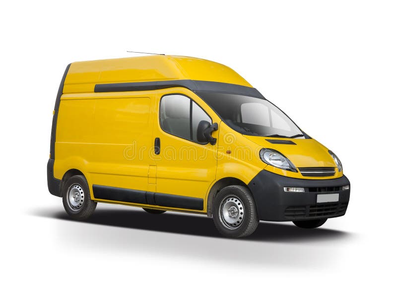 Opel Vivaro Yellow Van Side View Isolated on White Stock Image - Image ...