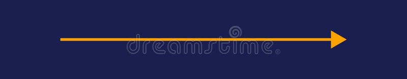 Yellow Vector Arrow on Blue, Straight Line, Modern Minimalist Style ...