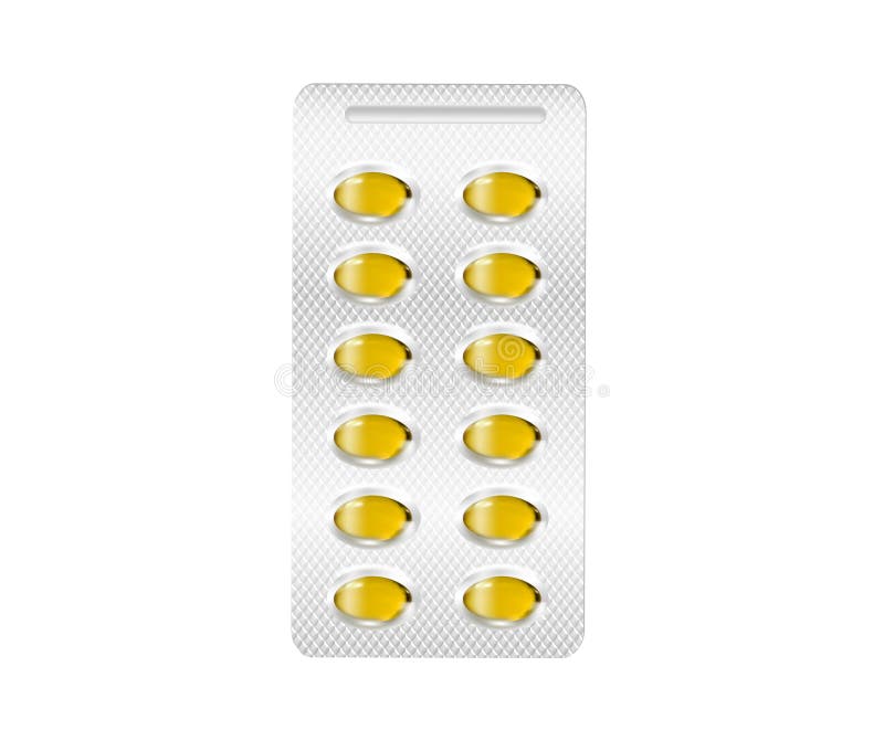 Yellow Vector Pills and Cardboard Box Stock Vector - Illustration of ...