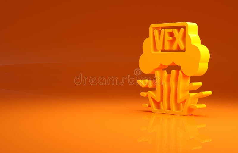 Yellow VFX Icon Isolated on Orange Background. Minimalism Concept Stock ...