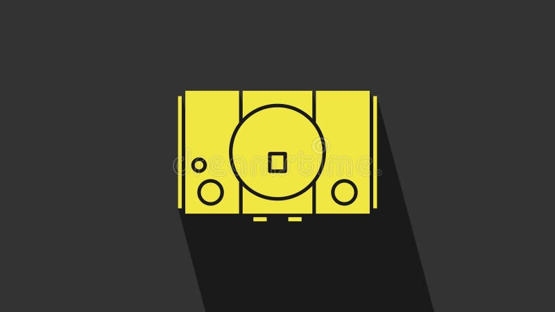 Yellow Video Game Console Icon Isolated on Grey Background. 4K Video ...