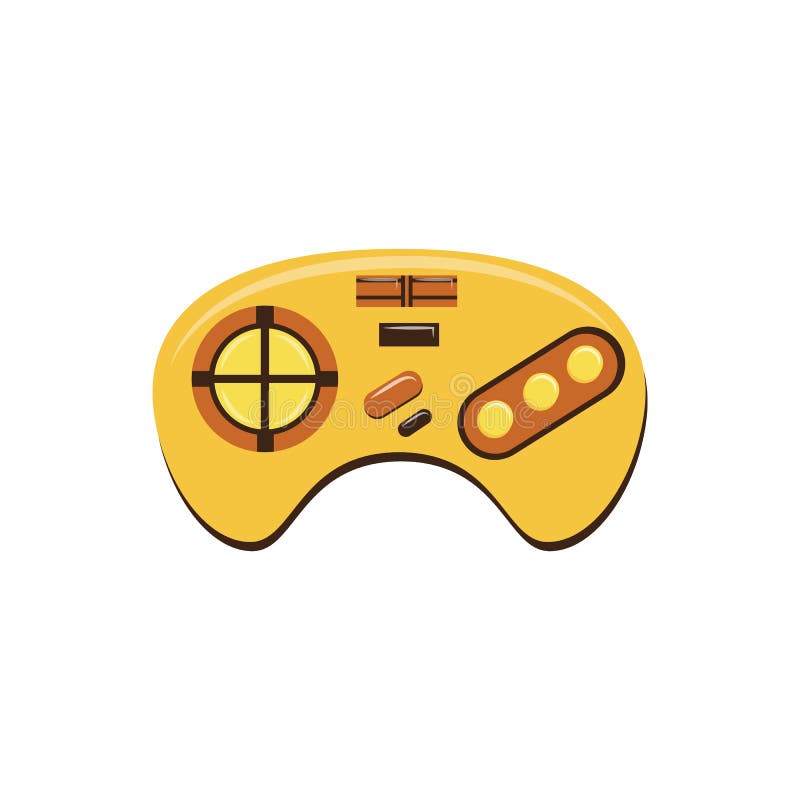 Yellow Video Game Controller or Joystick Flat Vector Illustration ...