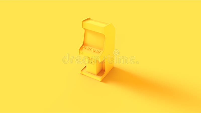 Yellow Vintage Arcade Console Stock Illustration - Illustration of ...