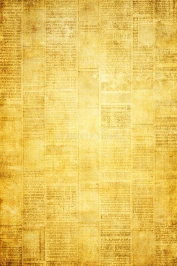 Yellow Vintage Newspaper Texture Background for Retro Designs Stock ...