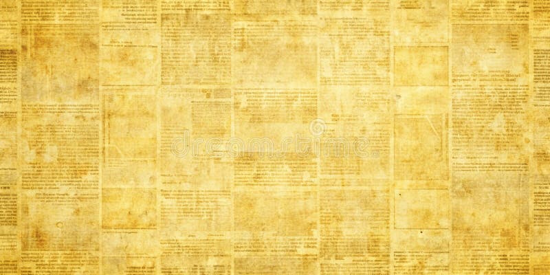 Yellow Vintage Newspaper Texture Background for Retro Designs Stock ...