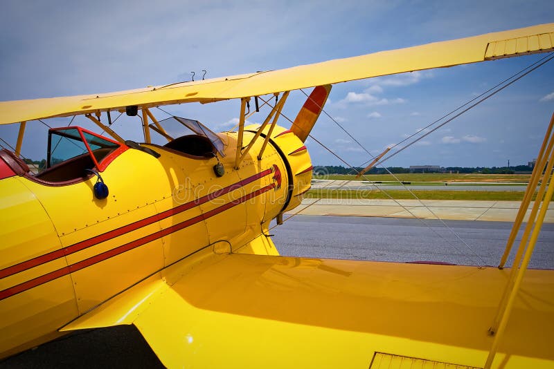 Yellow vintage plane stock photo. Image of aviation, vintage - 11592850