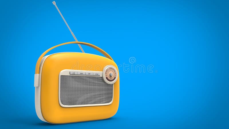 Yellow vintage radio stock illustration. Illustration of communication ...