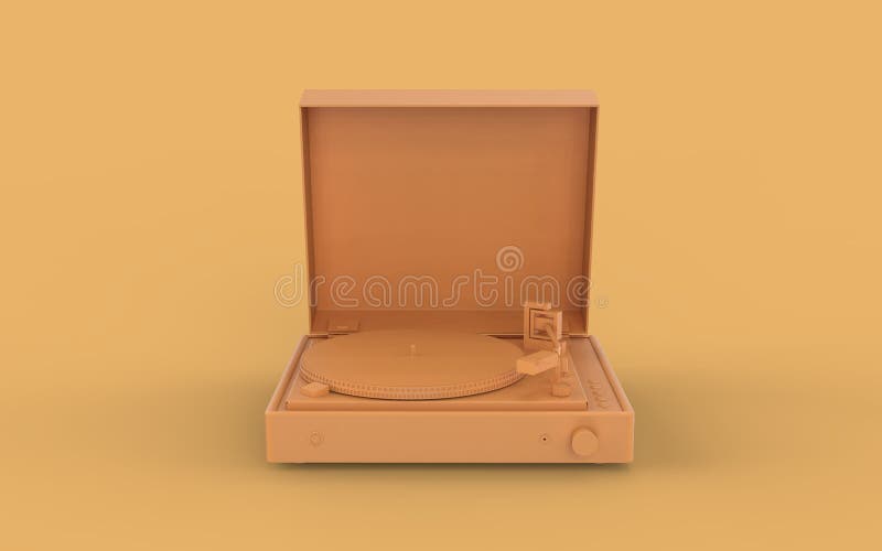 Yellow Vintage Turntable 3d Front View Stock Illustration ...