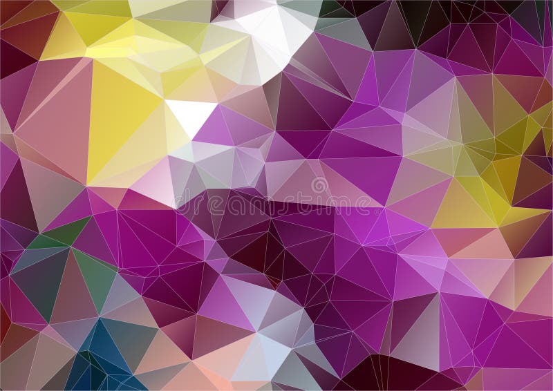 Yellow Violet Abstract Polygonal Background Stock Vector - Illustration ...