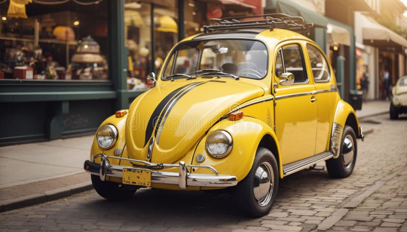 Yellow VW stock illustration. Illustration of yellow - 297112873