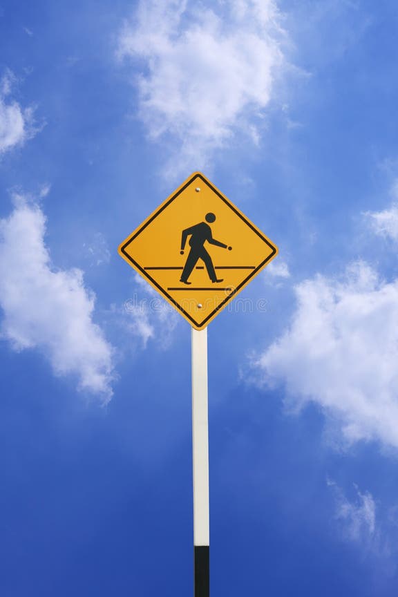 Yellow walk sign stock photo. Image of sign, street, park - 19966966