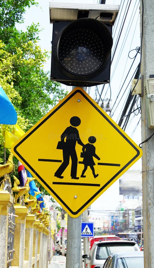 Yellow walk sign stock photo. Image of pedestrian, stroll - 19966934