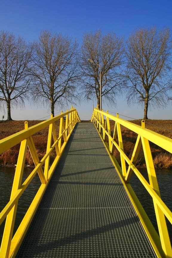Yellow walking bridge stock image. Image of river, europe - 1512555