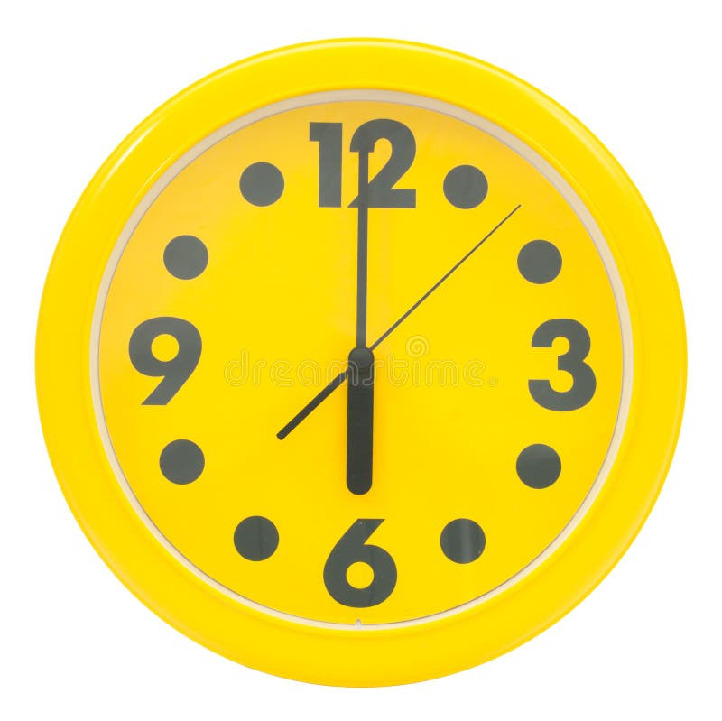 Yellow wall clock stock photo. Image of creative, minute - 53653678