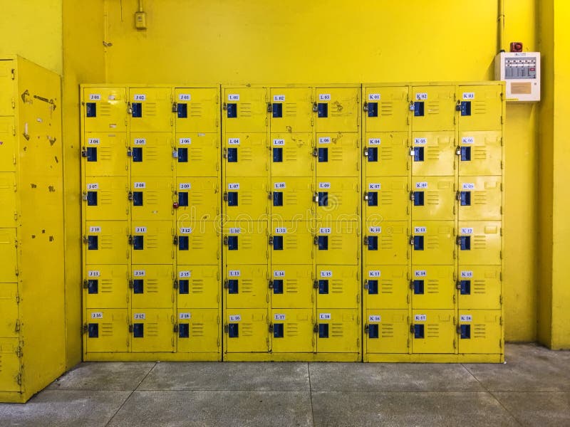 Locked for Locker Turn on and Lock Metal Cover Cabinet Electric. Stock ...