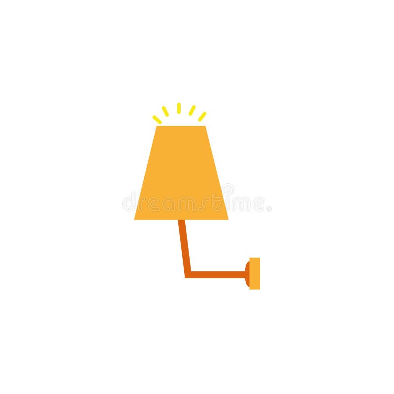 Yellow Wall Lamp Energy Electricity Light Flat Icon Stock Vector ...