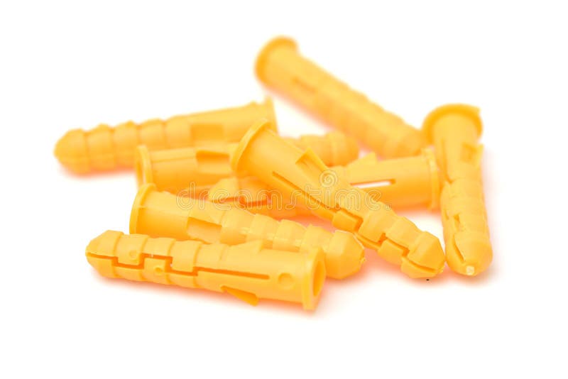 Plastic wall dowel plugs stock image. Image of grey - 175484177