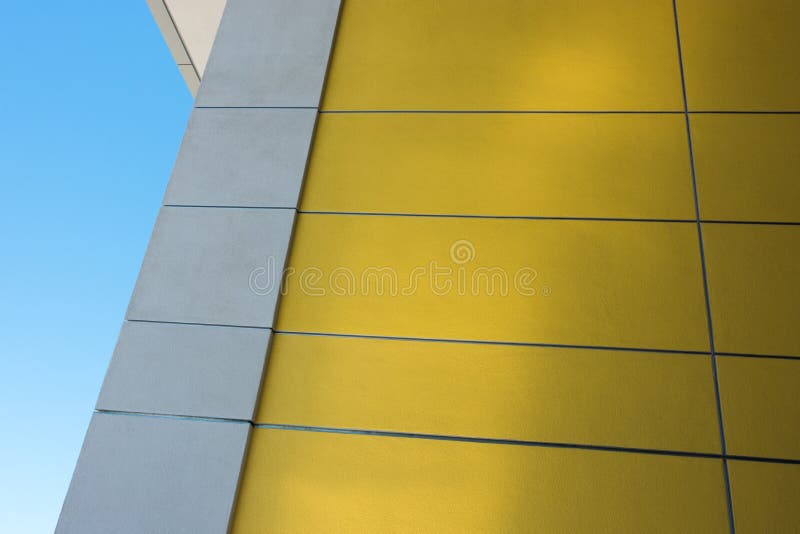Yellow Wall Reflecting Light Stock Image - Image of blue, side: 69683177