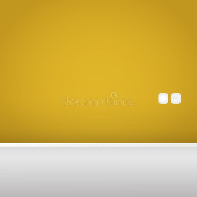 Yellow Wall with Socket and Switch Stock Vector - Illustration of ...