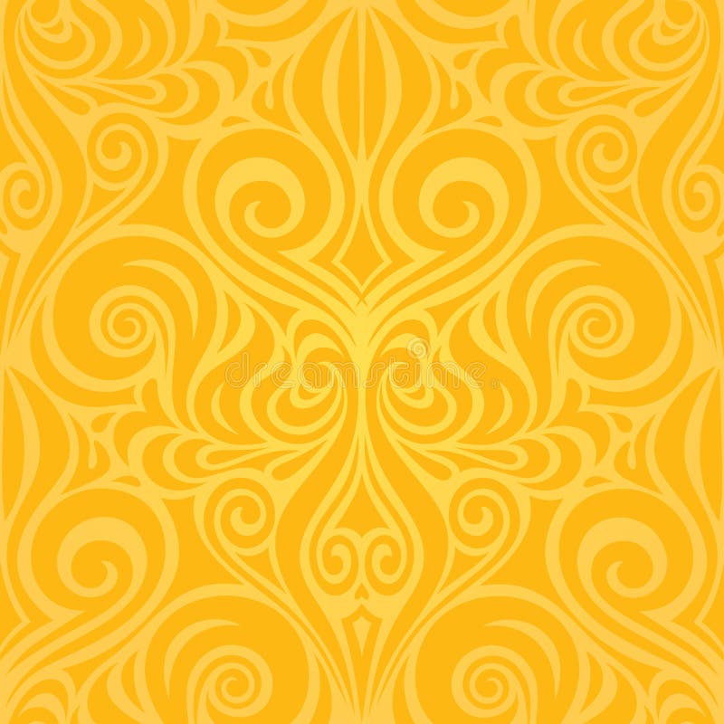 Yellow Wallpaper Background Pattern Vintage Design Stock Vector ...