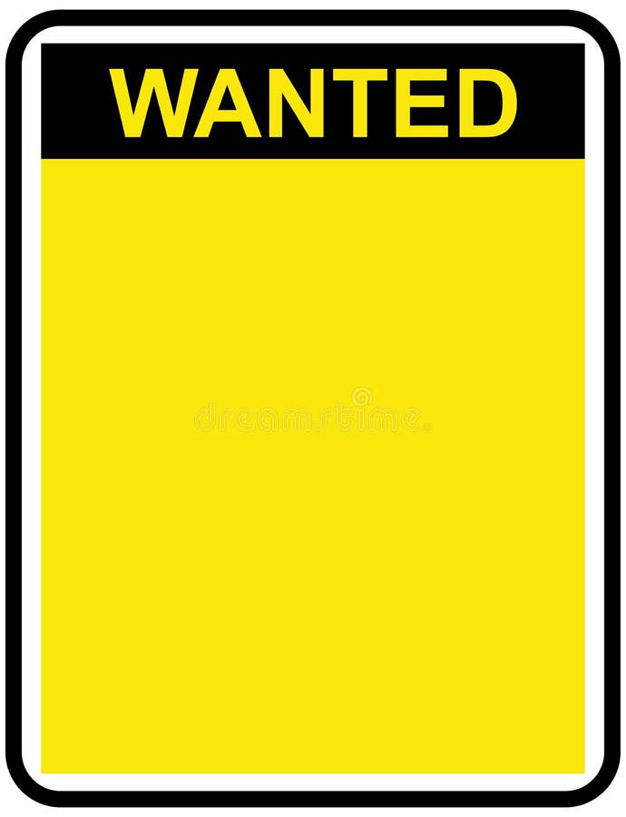 Yellow wanted sign stock vector. Illustration of word - 95291299