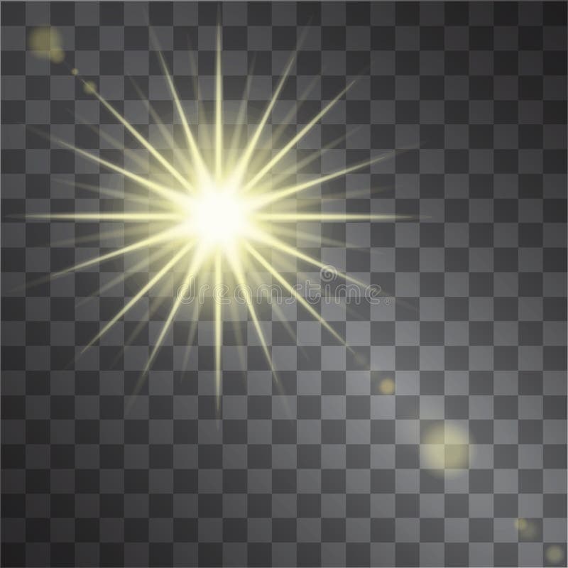 Yellow Warm Light Effect, Sun Rays on Transparent Background Stock ...