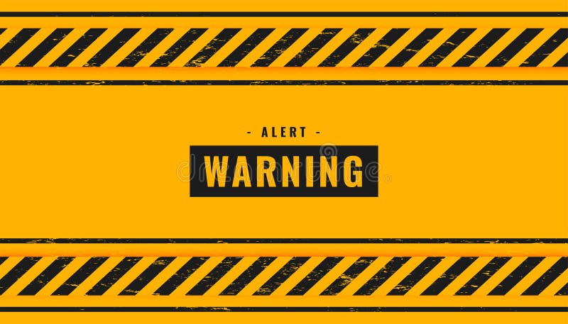 Yellow Warning Alert Background with Black Stipe Design Stock Vector ...