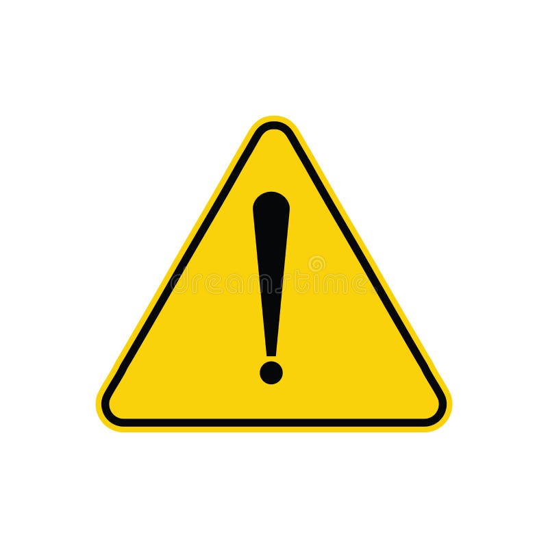 Yellow Warning Alert Traffic Sign In Triangle Board Vector Design Stock ...