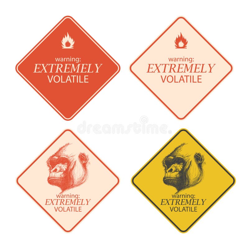 Yellow Warning and Danger Signs Collection Eps8 Stock Vector ...