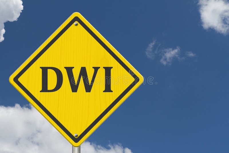 Yellow Warning DWI Road Sign Stock Photo - Image of blue, cannabis ...