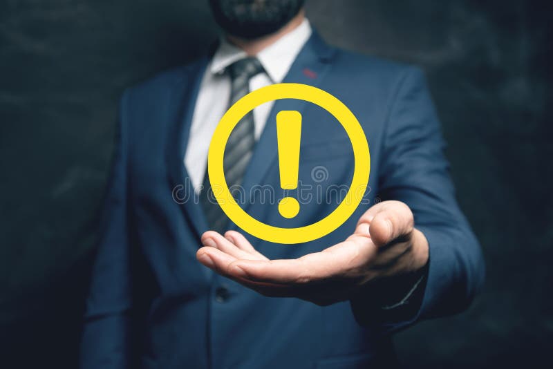 Yellow Warning Icon in a Circle Stock Image - Image of sign, caution ...