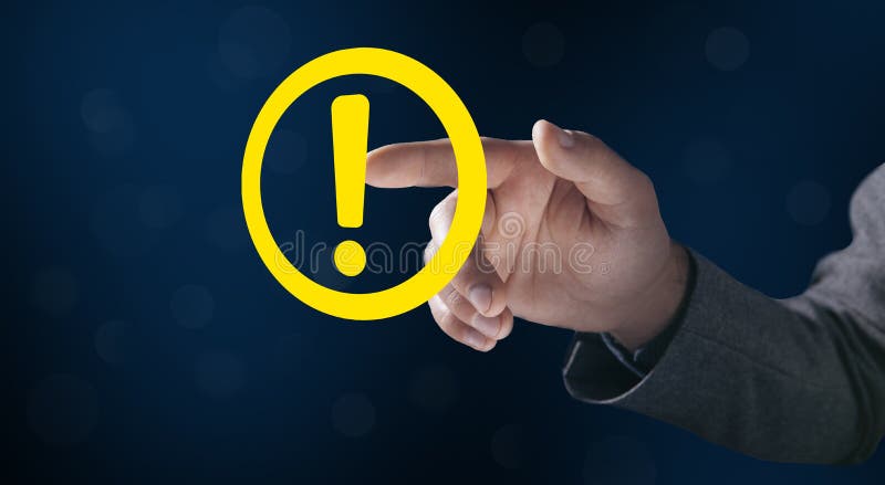 Yellow Warning Icon in a Circle Stock Illustration - Illustration of ...