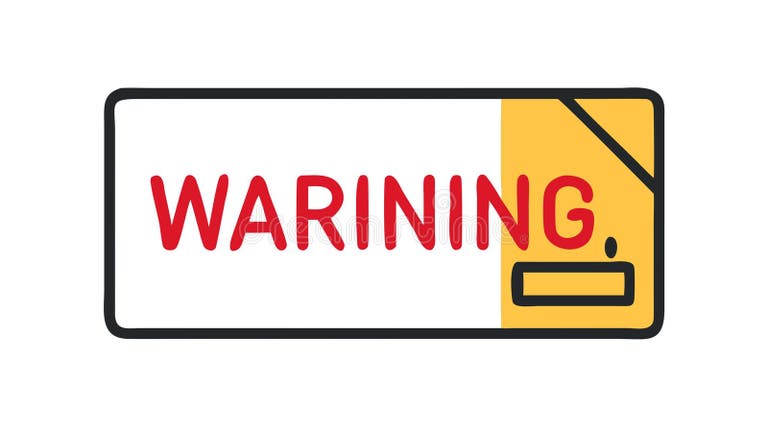 Yellow Warning Label or Caution Tag Icon with Text Space, Vector Design ...