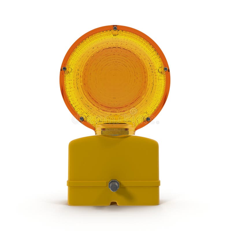 Warning Light in Yellow, Construction Site is Protected by Fence with ...