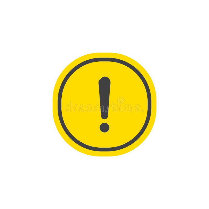 Yellow Warning Mark on White Background Stock Vector - Illustration of ...