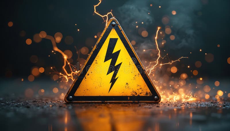 Caution Triangle Lightning Bolt Stock Illustrations – 1,285 Caution ...