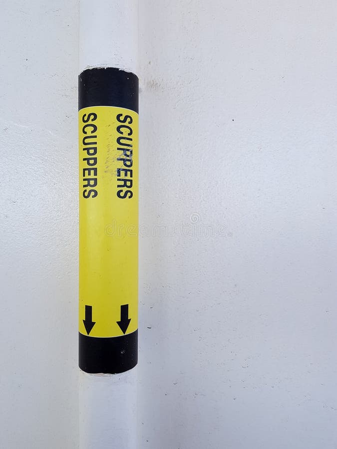 Pipe for Scuppers Installed on the Wall of Ship Stock Image - Image of ...