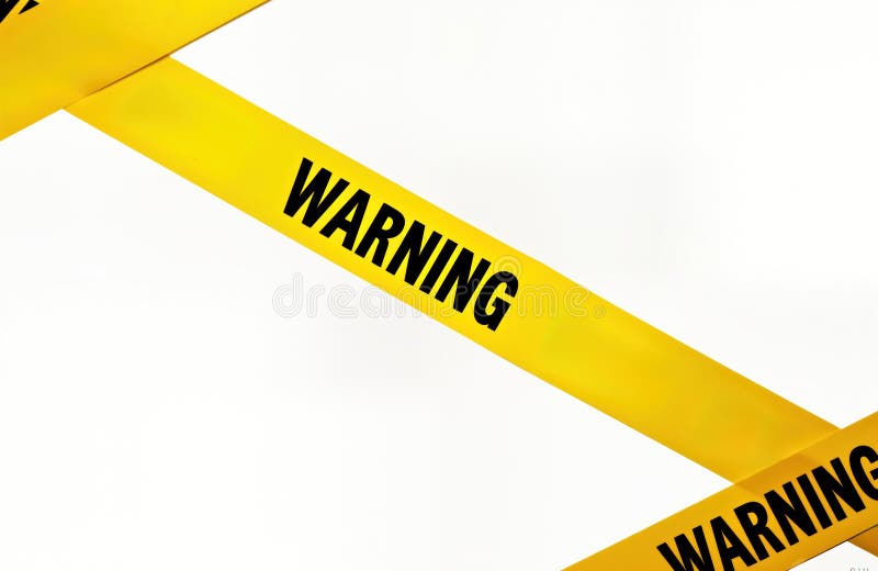 Yellow Warning Tape Isolated on White Background. Safety Hazard Concept ...