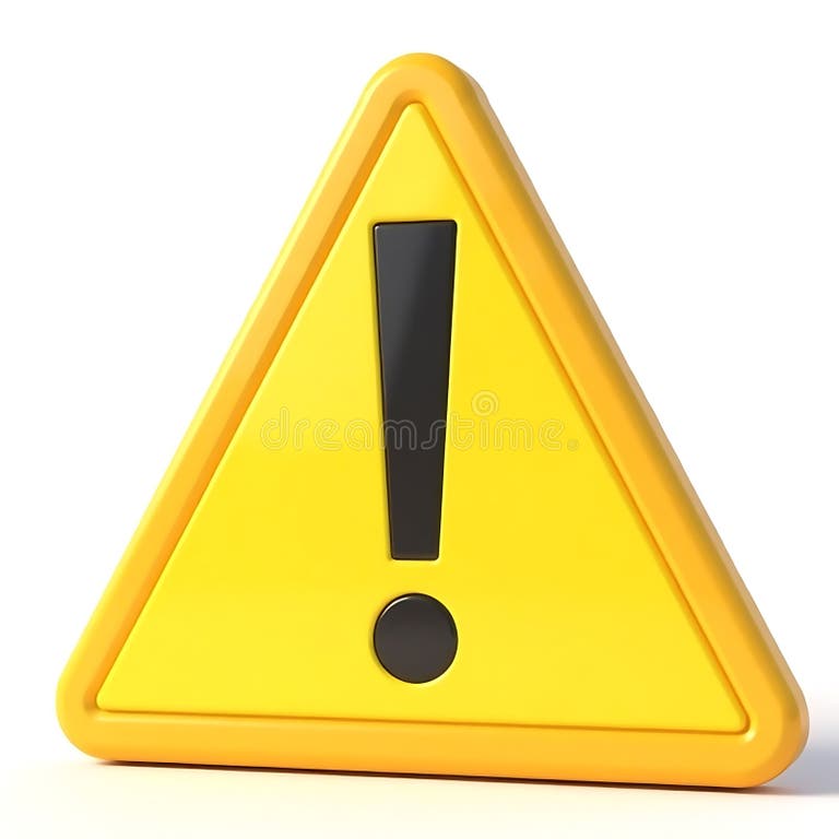 Yellow Warning Triangle Exclamation 3D Render Stock Illustration ...