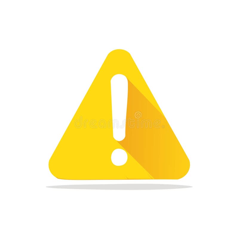 Yellow Warning Triangle with Exclamation Mark Icon and Long Shadow ...
