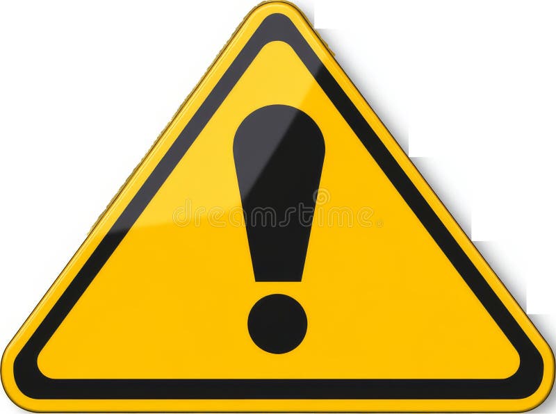 Yellow Warning Triangle with Exclamation Mark Symbol Stock Illustration ...