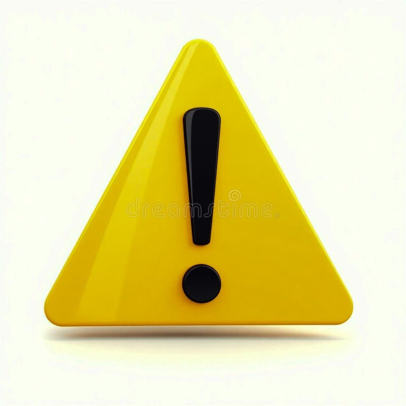 Yellow Warning Triangle Icon with Black Exclamation Mark. Stock ...