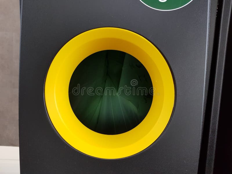 Yellow Waste Disposal Bin for Recycling Stock Image - Image of organic ...