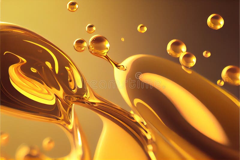 Yellow Water Bubbles Abstract Light Illumination. AI Generated Stock ...