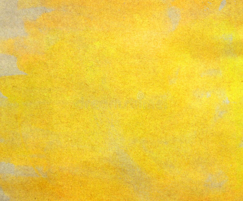 Yellow Water Color on Old Paper Texture Background. Stock Image - Image ...