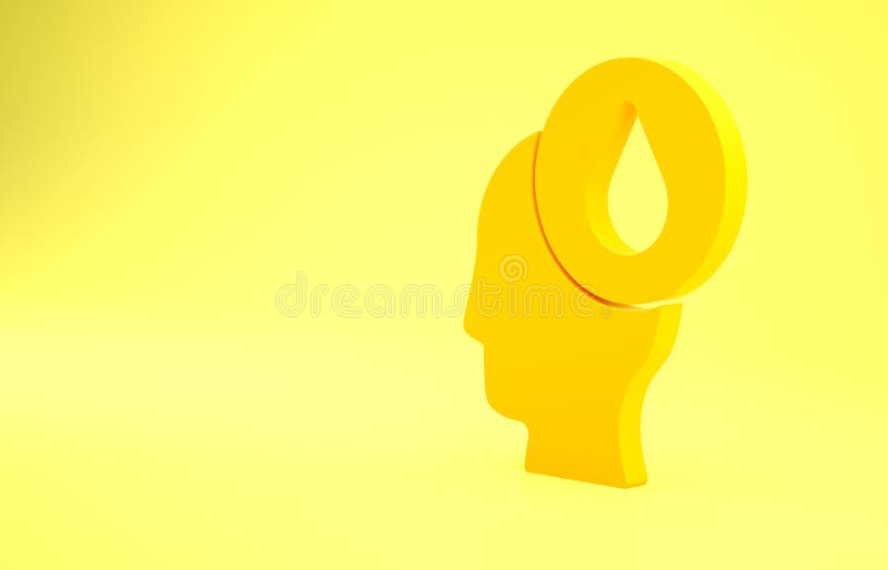 Yellow Water Drop Icon Isolated on Yellow Background. Minimalism ...