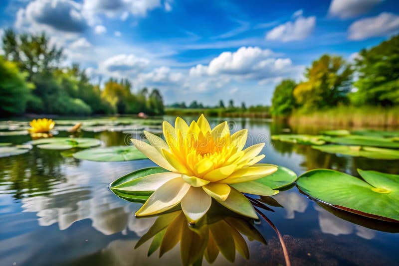 Yellow Water-Lily â€ River Flora Stock Illustration - Illustration of ...